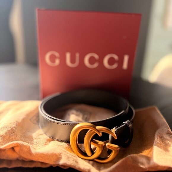 Gucci | Accessories | Gucci Gg Marmont Wide Leather Belt Size 8534 ...